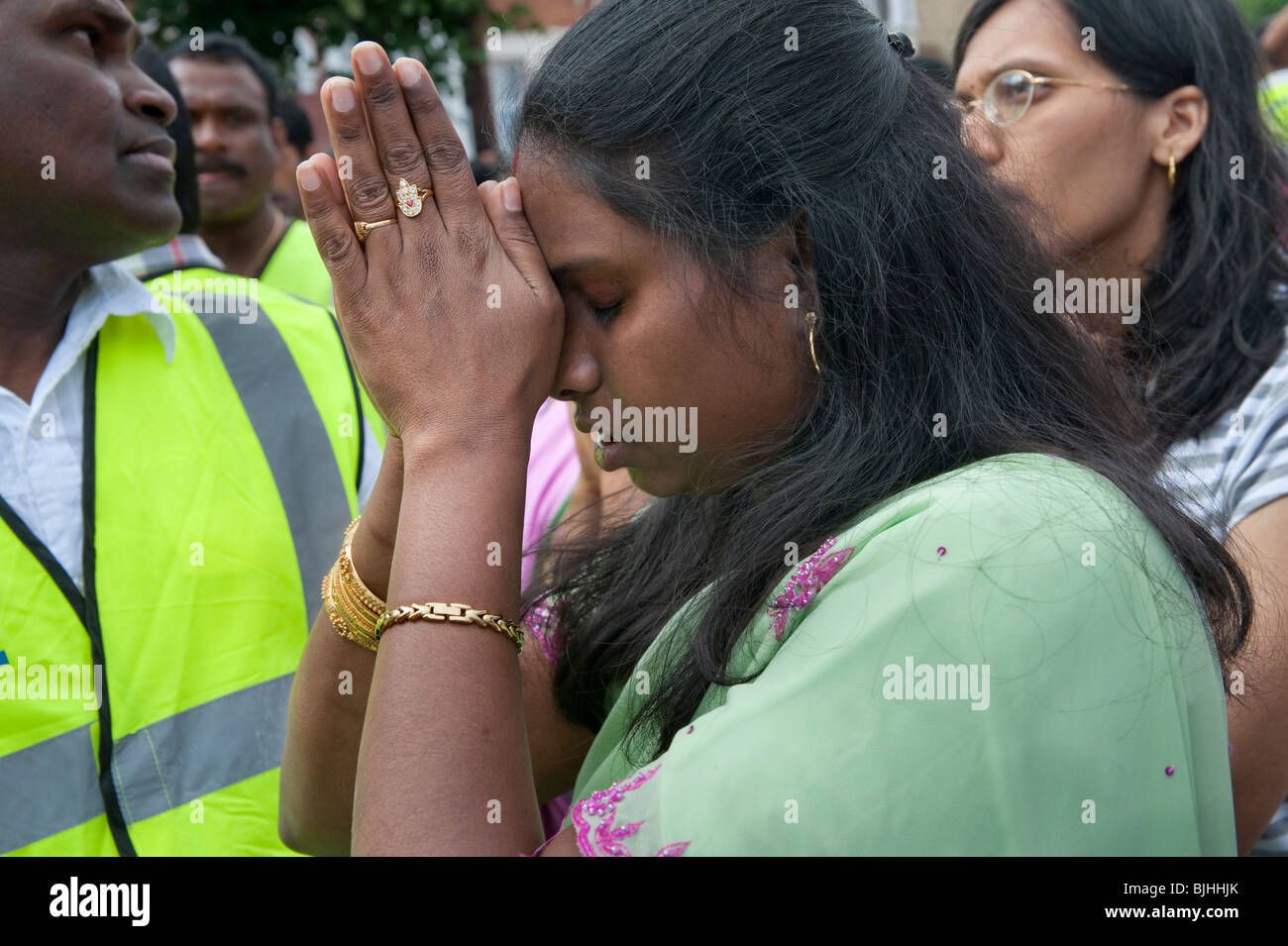 South Indian Hindus in East London take part in a traditional 'Ther ...