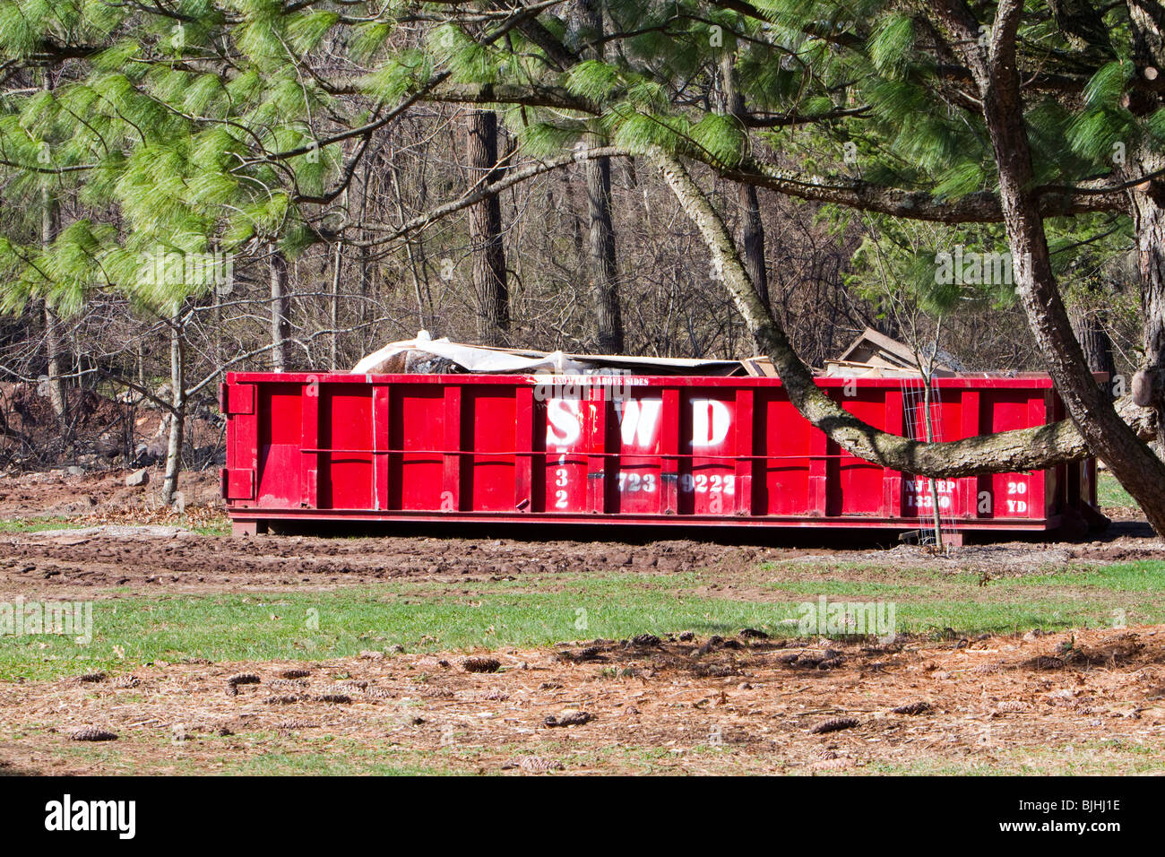 A large construction site garbage container in a rural setting Stock ...