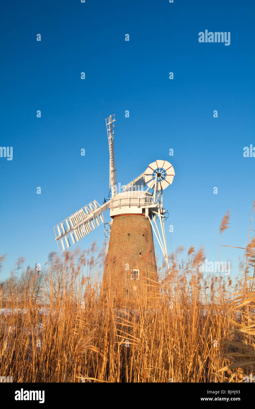 The newly restored Hardley Drainage Mill on the Norfolk Broads Stock ...