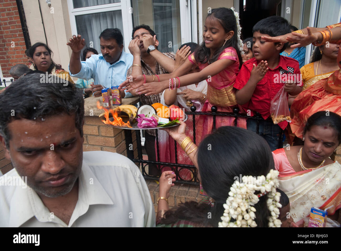 South Indian Hindus in East London take part in a traditional 'Ther ...