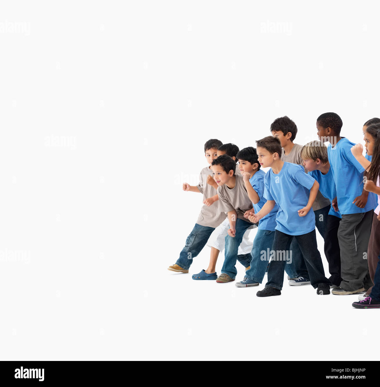 Children ready to run Stock Photo - Alamy