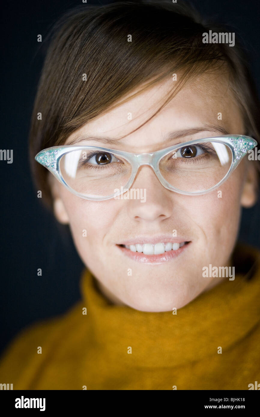 Wearing glasses 1960s hi-res stock photography and images - Alamy