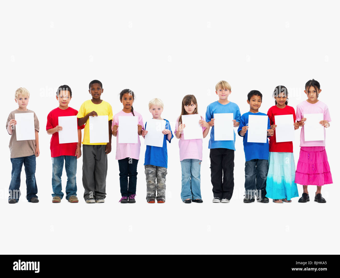 Children holding paper Stock Photo - Alamy