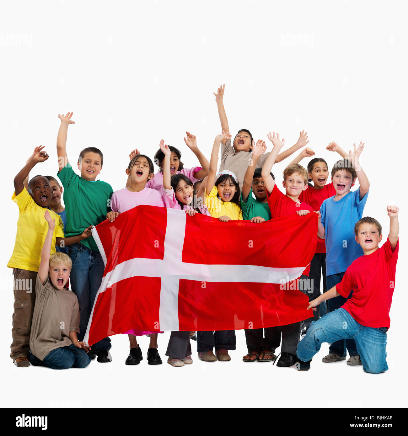 Children holding flag Stock Photo - Alamy