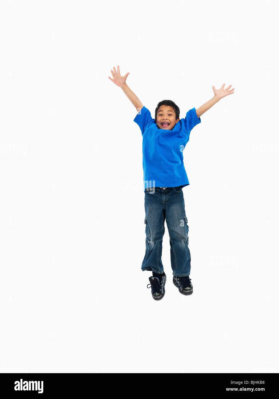 Full length gesture gestures raised arms Cut Out Stock Images ...