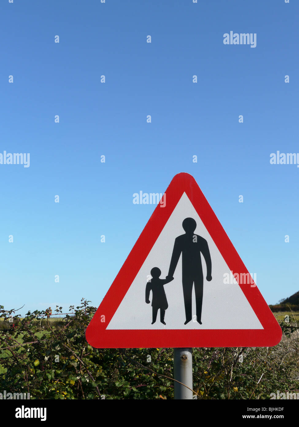 Adult child warning road sign hi-res stock photography and images - Alamy