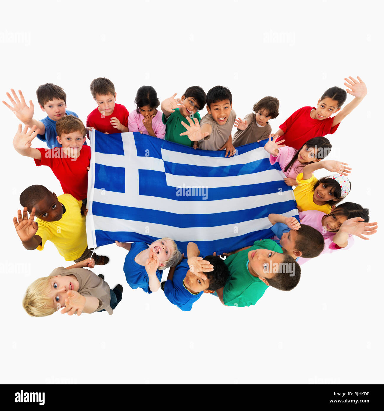 Children holding flag Stock Photo - Alamy