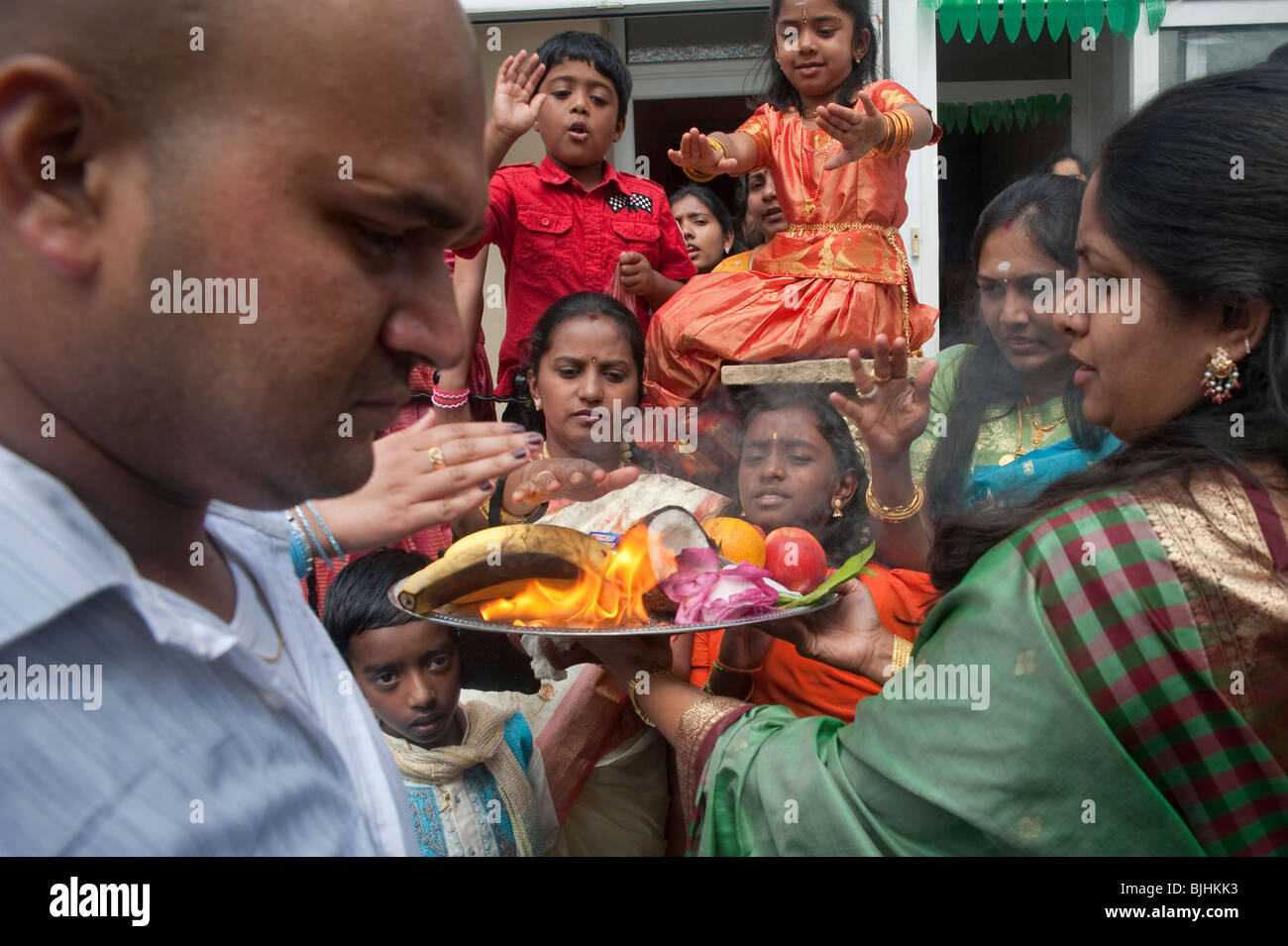 South Indian Hindus in East London take part in a traditional 'Ther ...