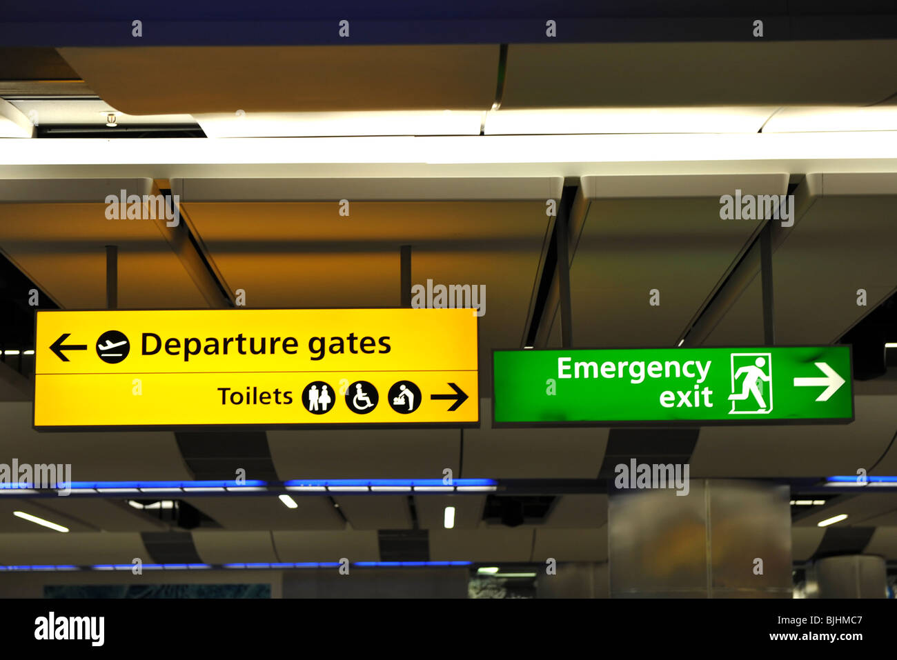 Airport departure lounge information signs Stock Photo - Alamy
