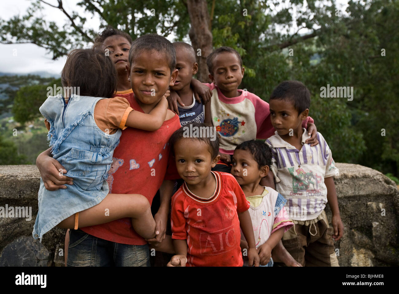 Group of children. Maubisse, East Timor Stock Photo - Alamy