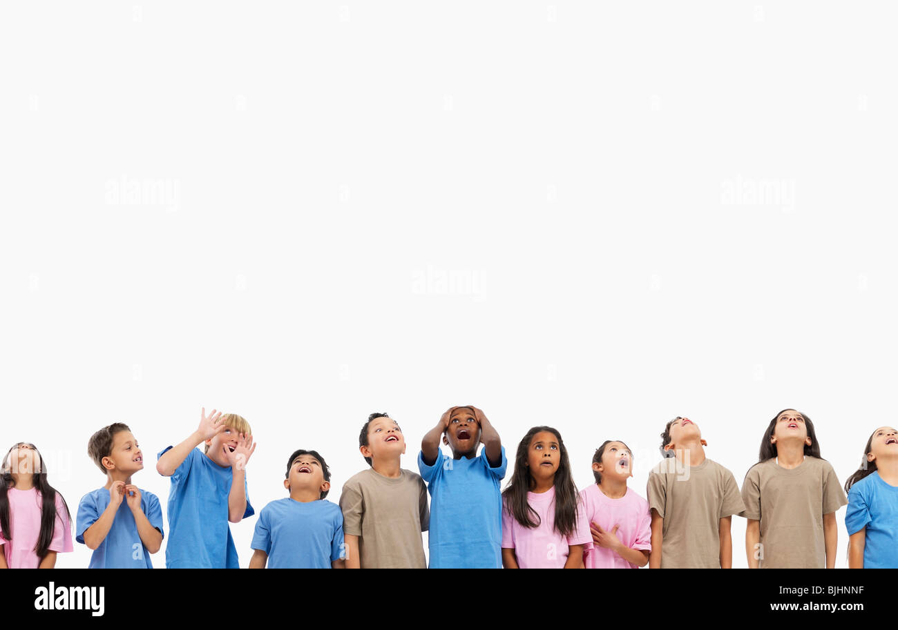 Children in a line Stock Photo - Alamy