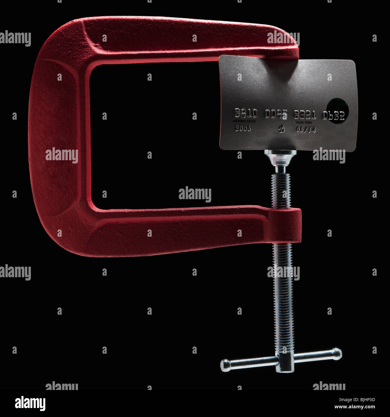 Credit card in a clamp Stock Photo - Alamy