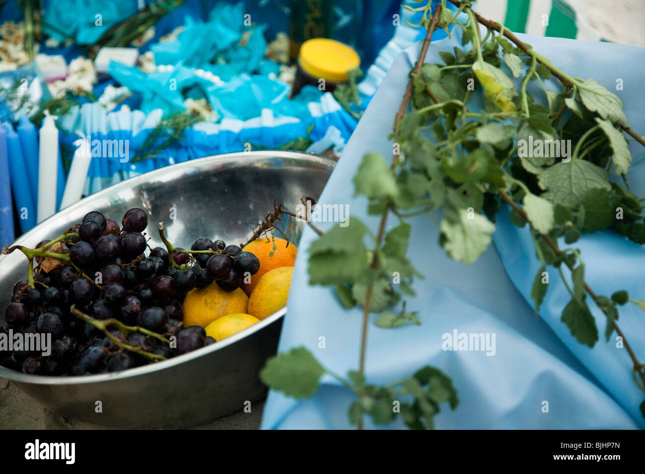 Ritual offering on the "Day of Yemanja", goddess of water, in ...