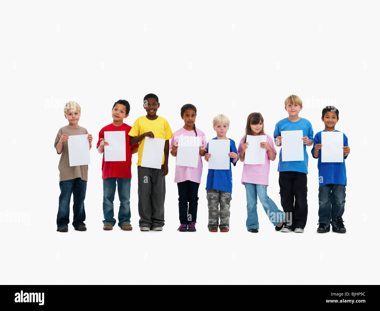 Children holding paper Stock Photo - Alamy