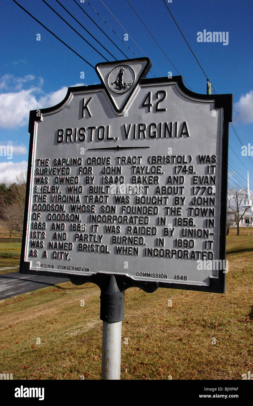 Bristol, VirginiaThe Sapling Grove tract (Bristol) was surveyed for ...