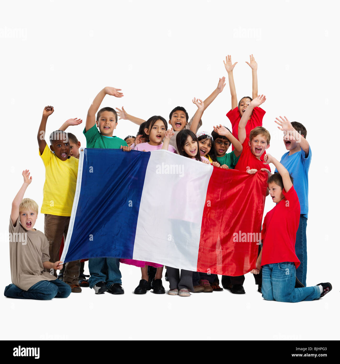 Children holding flag Stock Photo - Alamy