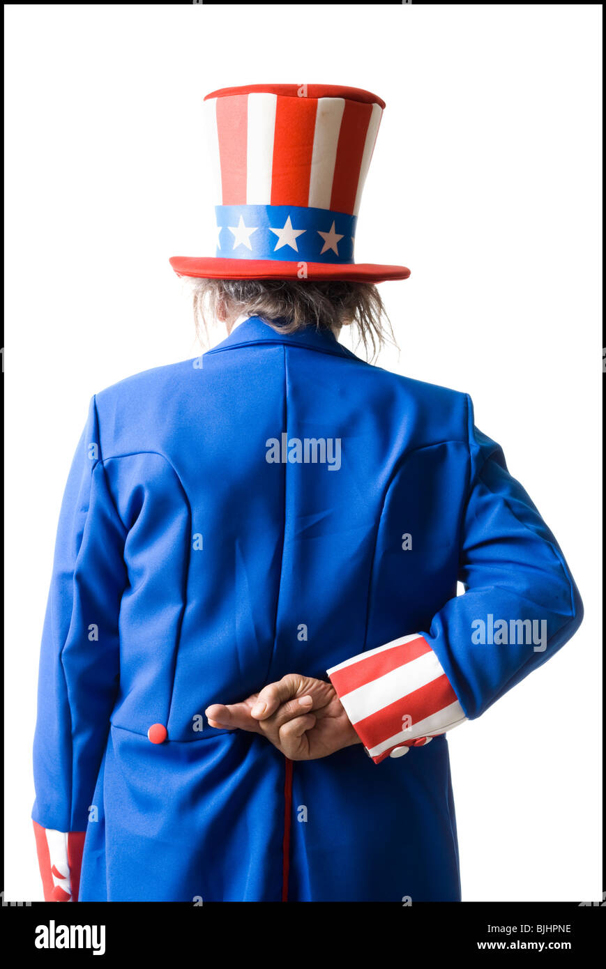 uncle sam with his fingers crossed behind his back Stock Photo - Alamy