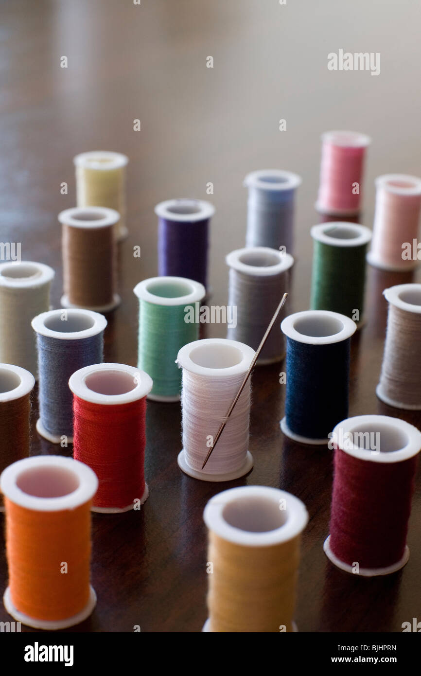 Spools of thread Stock Photo - Alamy