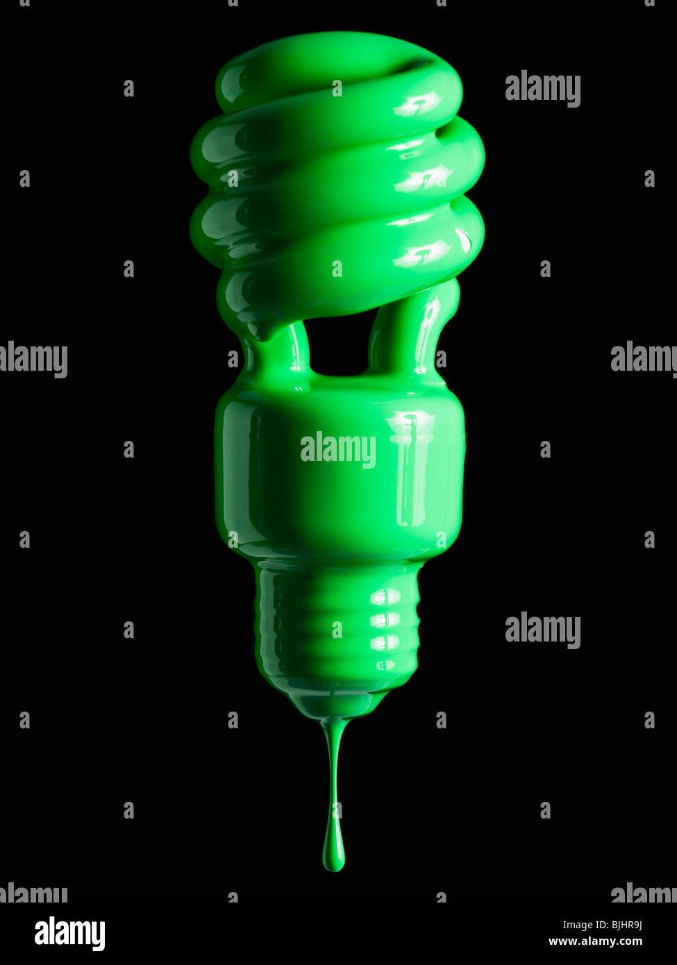 Light bulb covered in green paint Stock Photo - Alamy