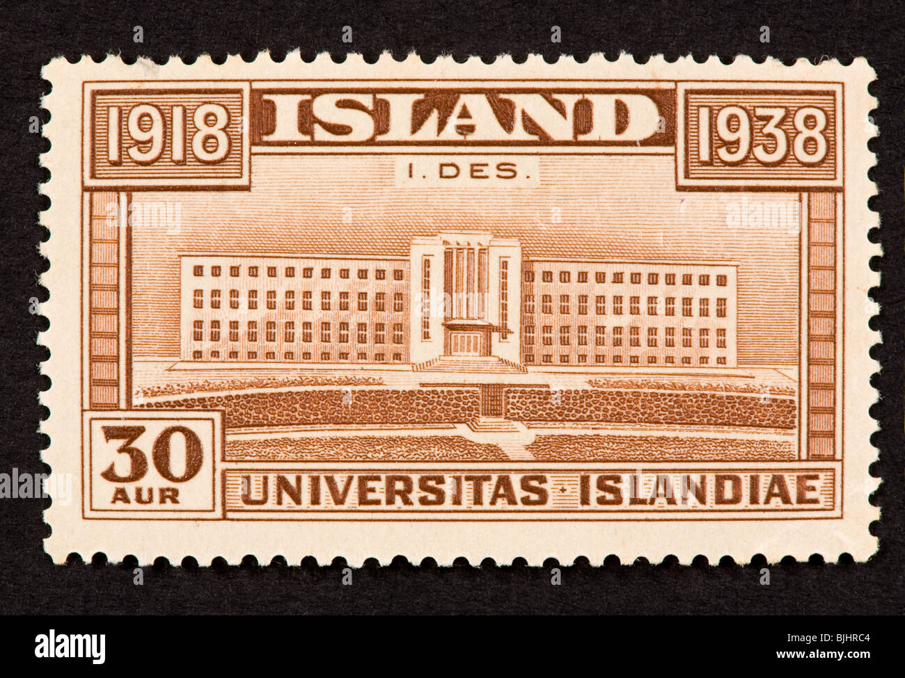 Postage stamp from Iceland depicting University of Iceland Stock Photo ...