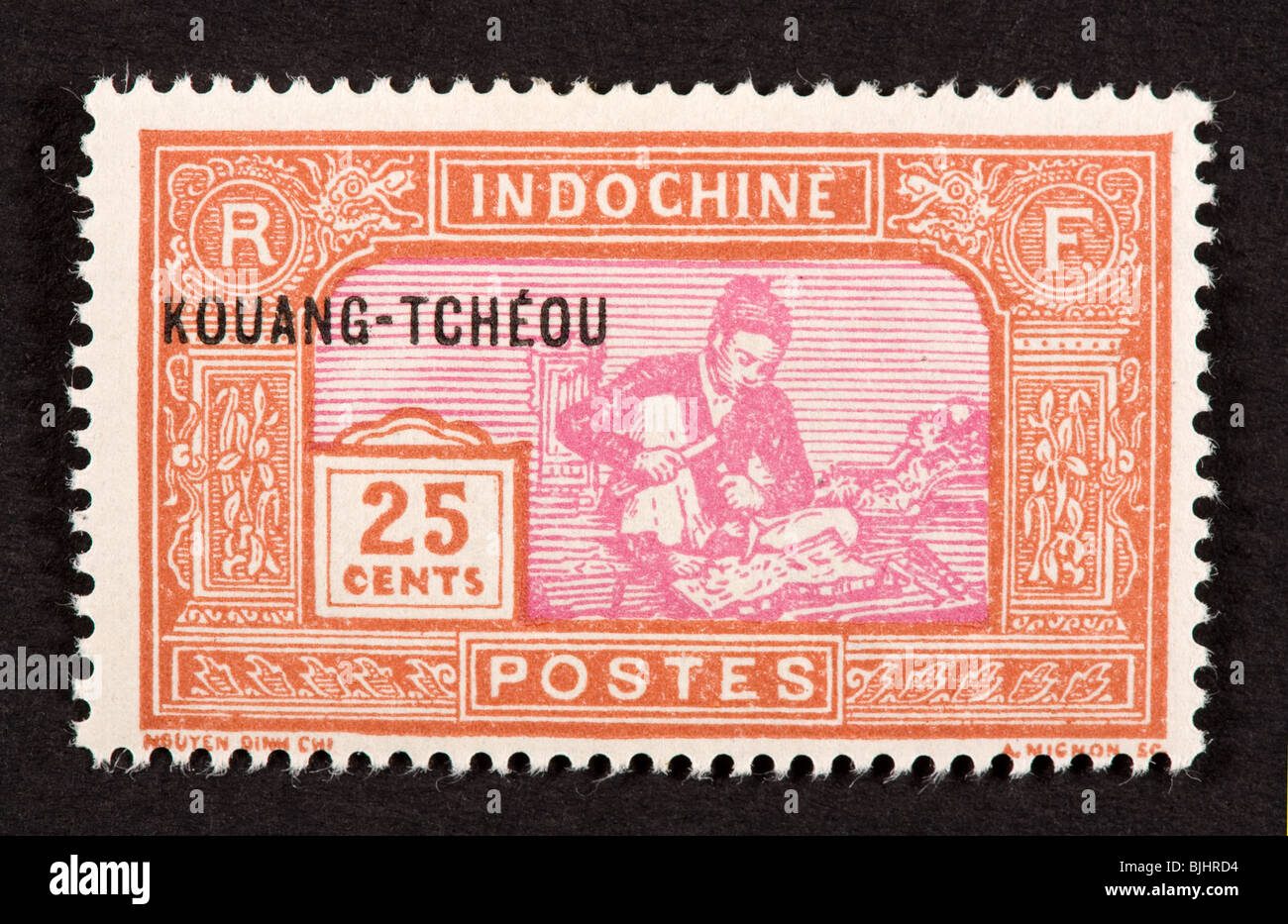 Postage stamp from French Indochina overprinted for use in Kwangchowan ...