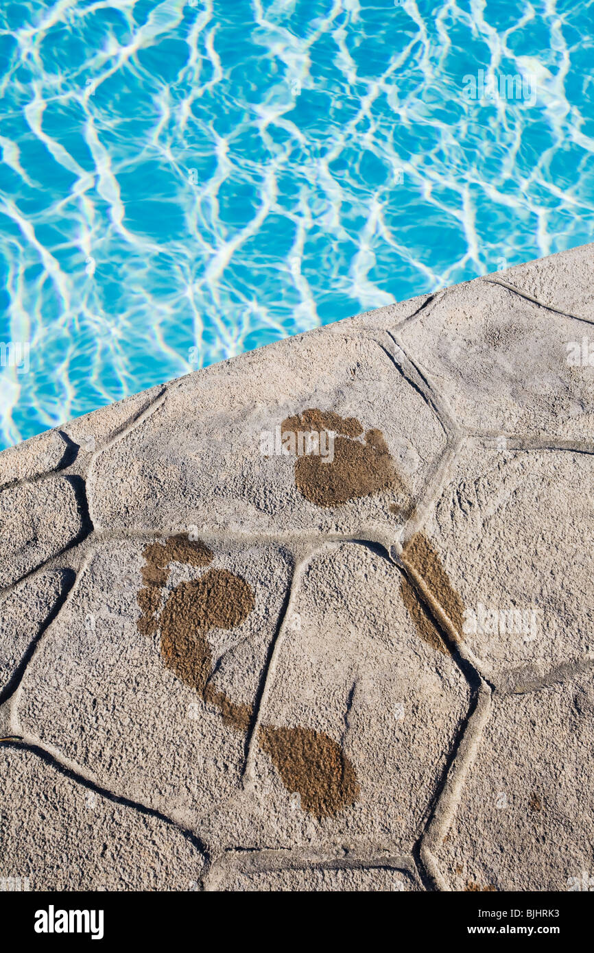 Swimming pool footprints hi-res stock photography and images - Alamy