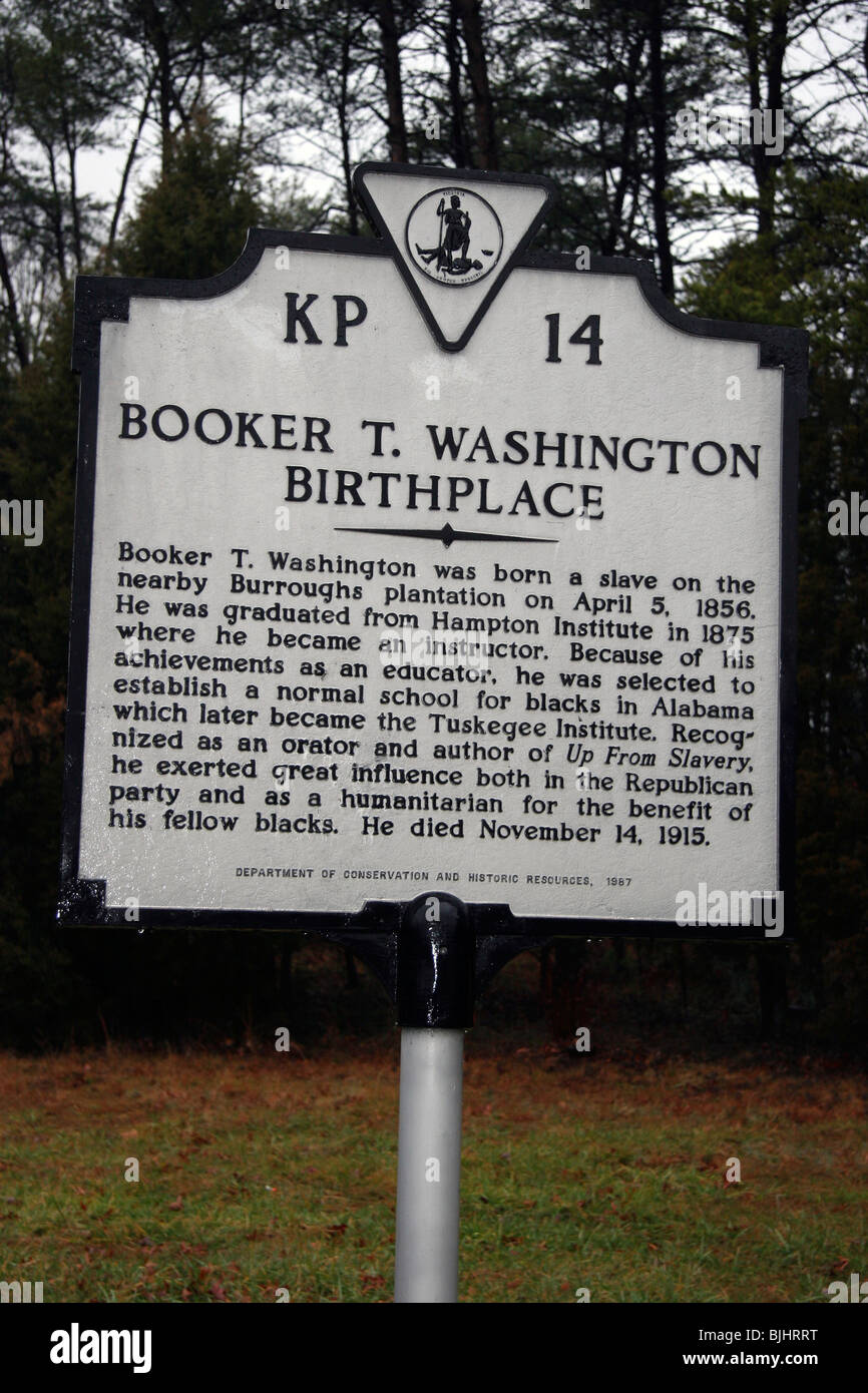Booker T. Washington Birthplace Booker T. Washington was born a slave ...