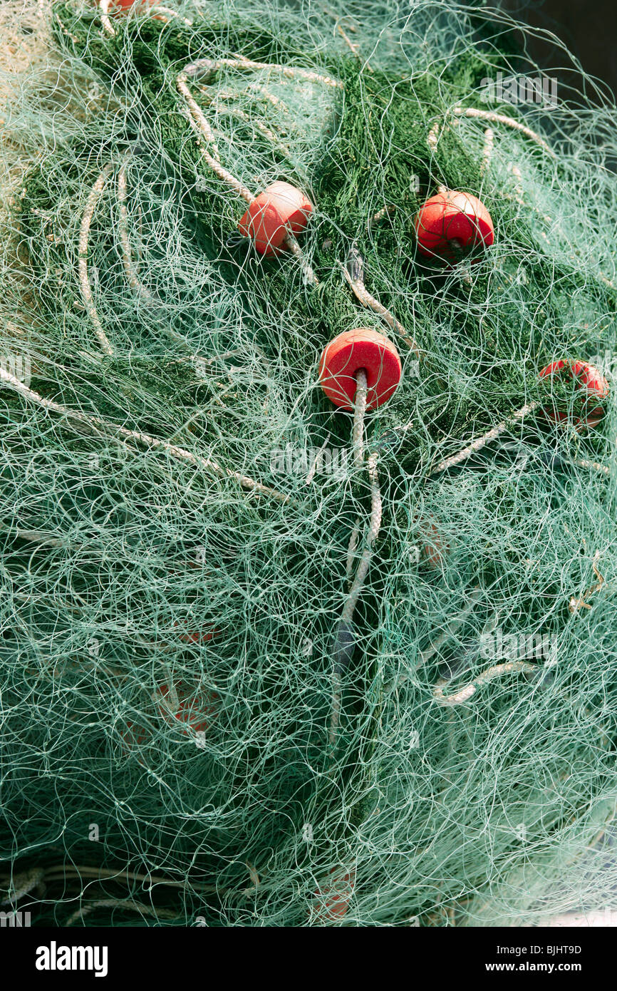 Fishing net and gear for professional fisherman boat, texture Stock ...