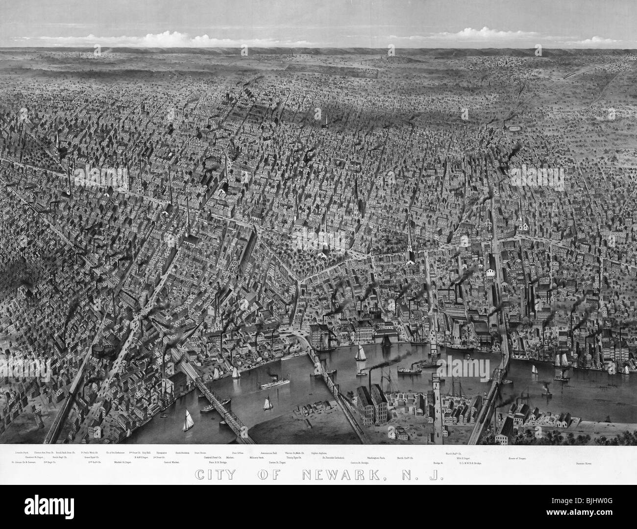 Newark new jersey aerial map hi-res stock photography and images - Alamy