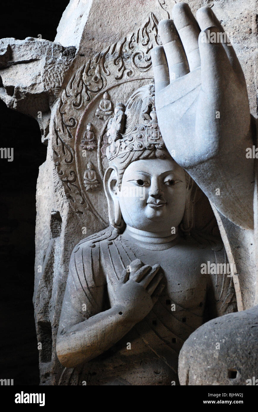 The Yungang Grottoes are ancient Buddhist temple grottoes near the city ...