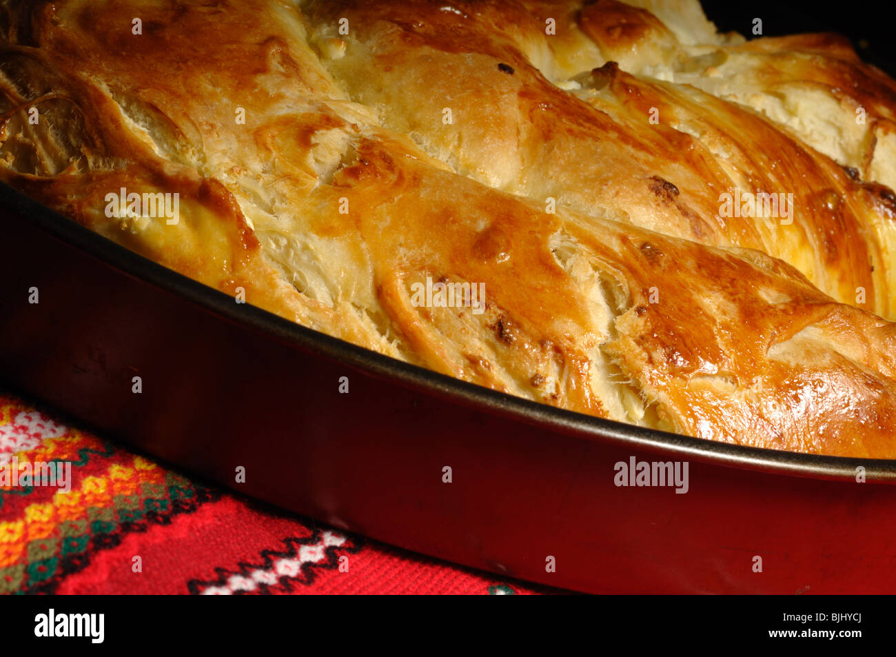 Traditional bulgarian banitsa stuffed with feta cheese Stock Photo - Alamy
