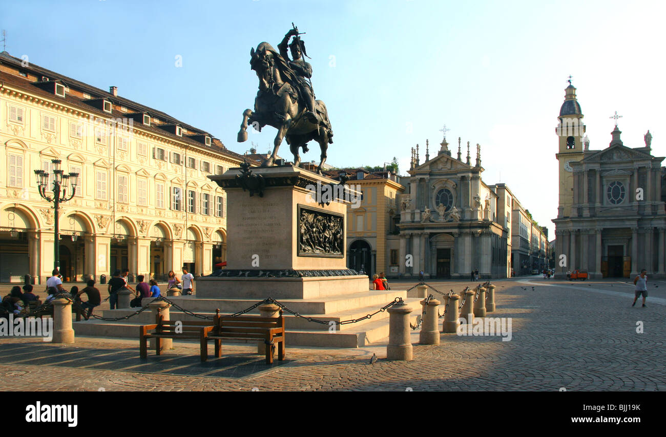 Turin: San Carlo square Stock Photo - Alamy