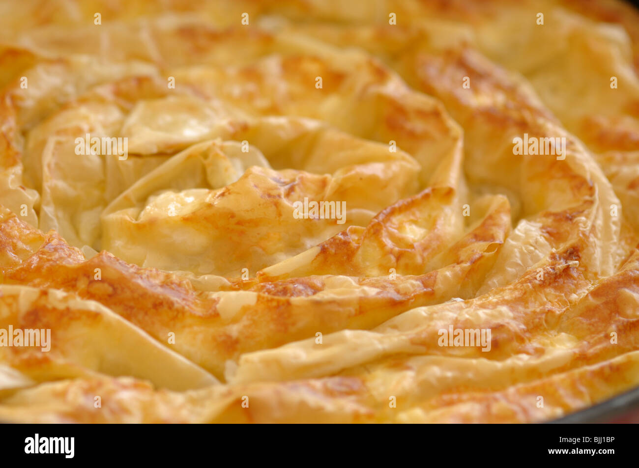 Traditional meal from Bulgaria - Banica made of filo pastry leaves ...