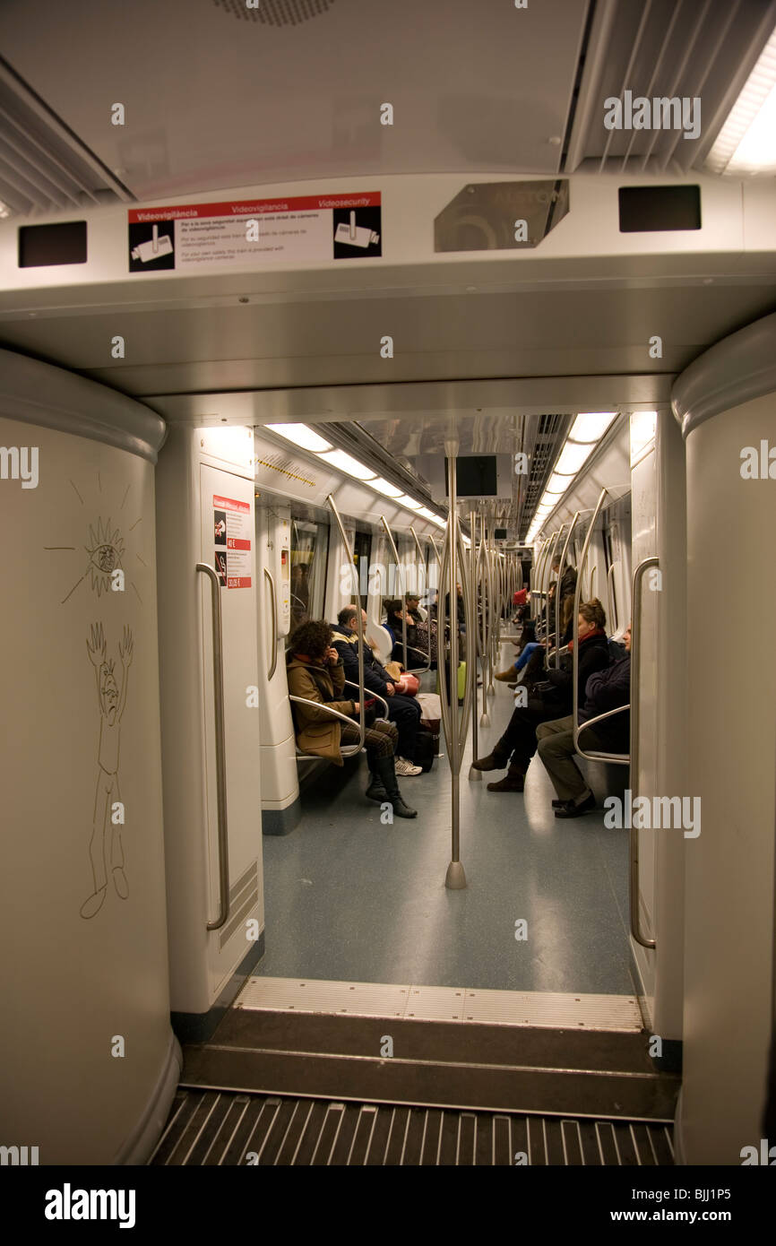 Inside the Barcelona Metro Stock Photo - Alamy