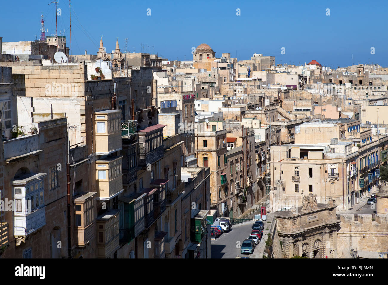 Maltese buildings, Valletta, Malta Stock Photo - Alamy