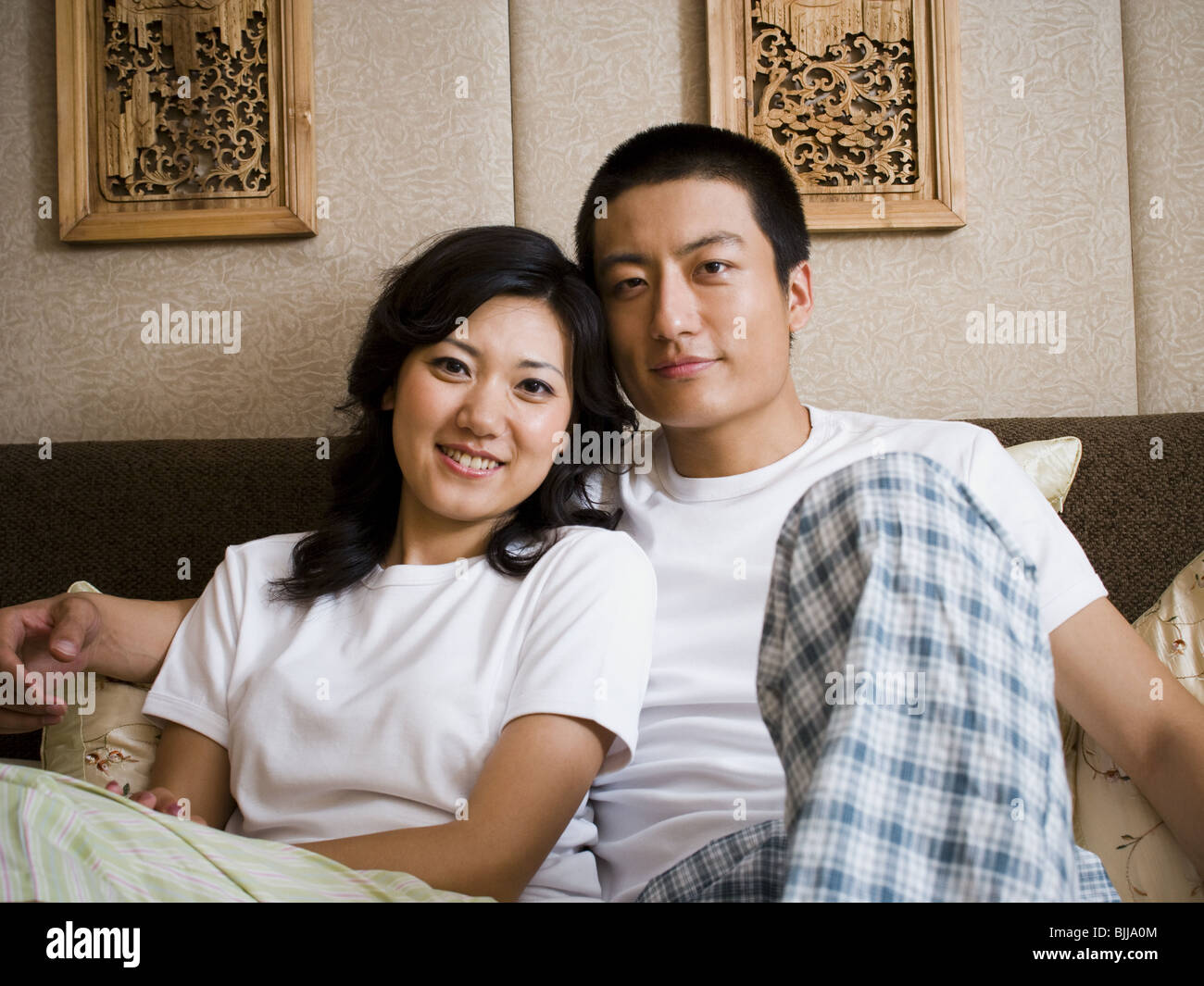 Boyfriend and girlfriend in bed hi-res stock photography and images - Alamy