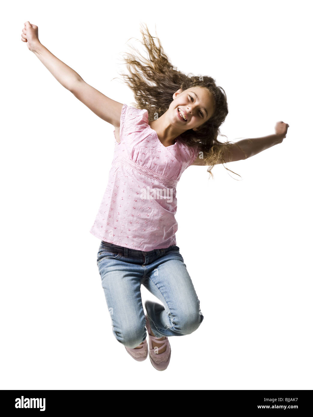 Dancing silhouette jumping Cut Out Stock Images & Pictures - Alamy
