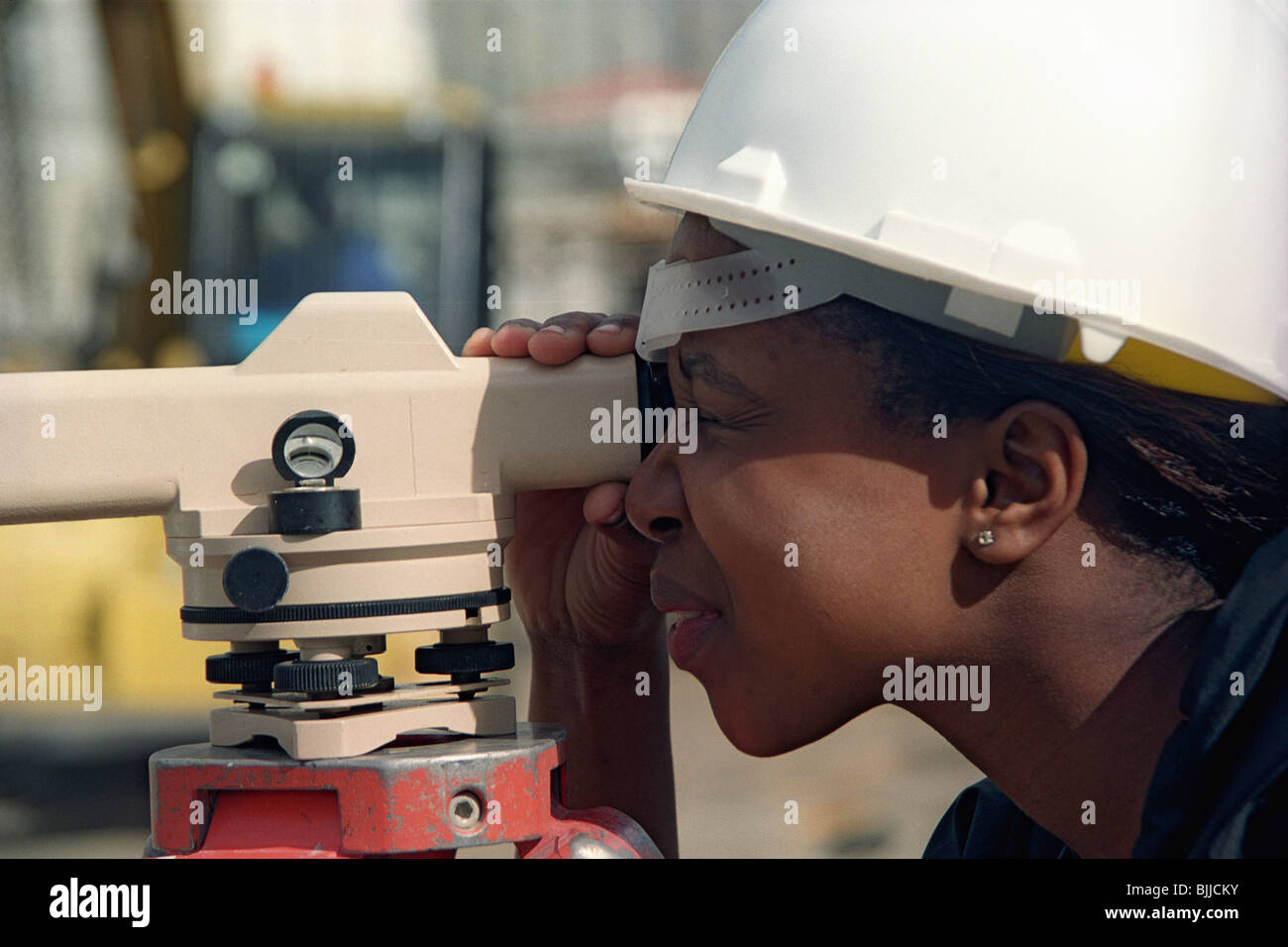 Surveyor using a theodolite Stock Photo - Alamy