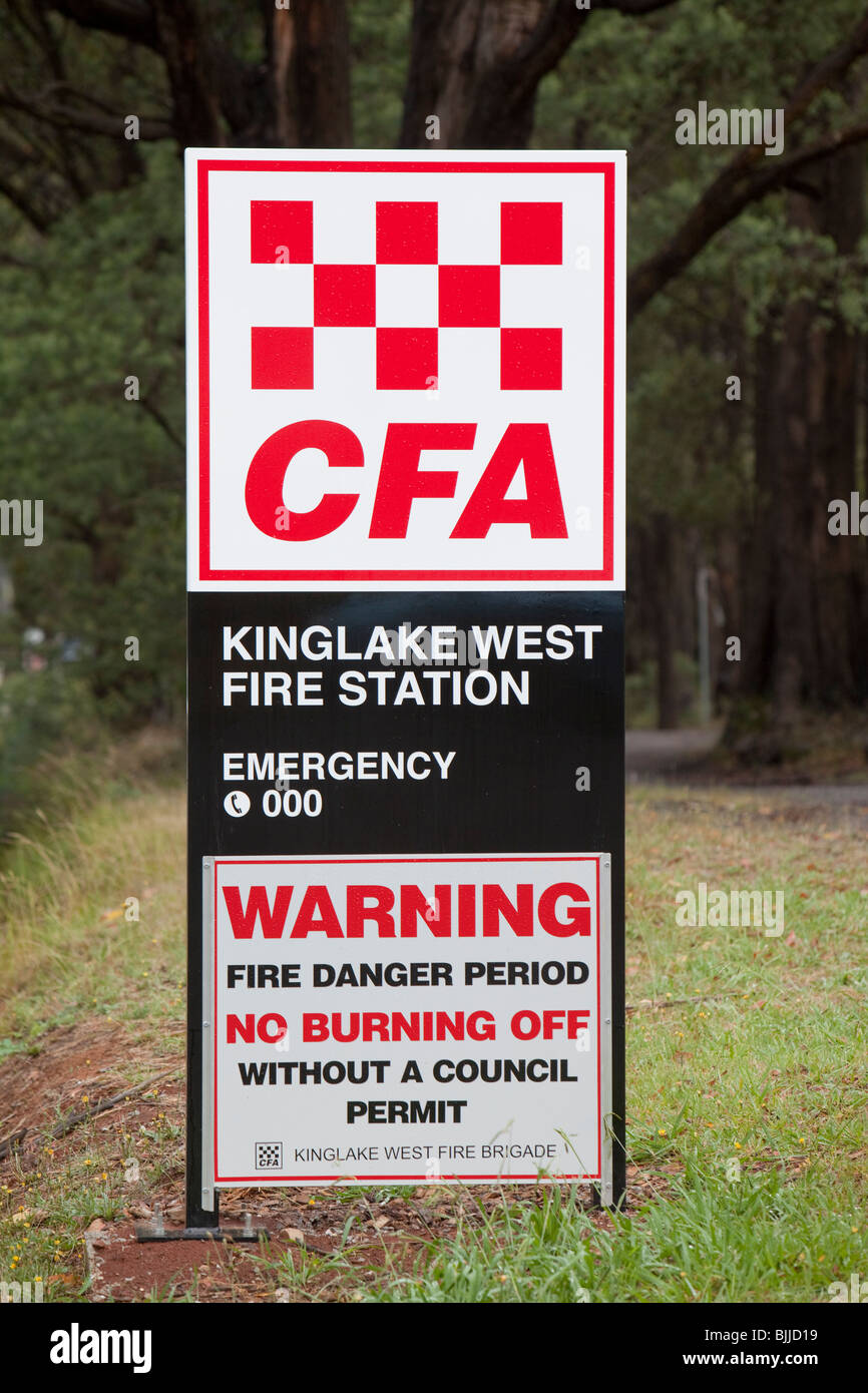 The Kinglake fire station sign in Kinglake,one of the worst affected ...