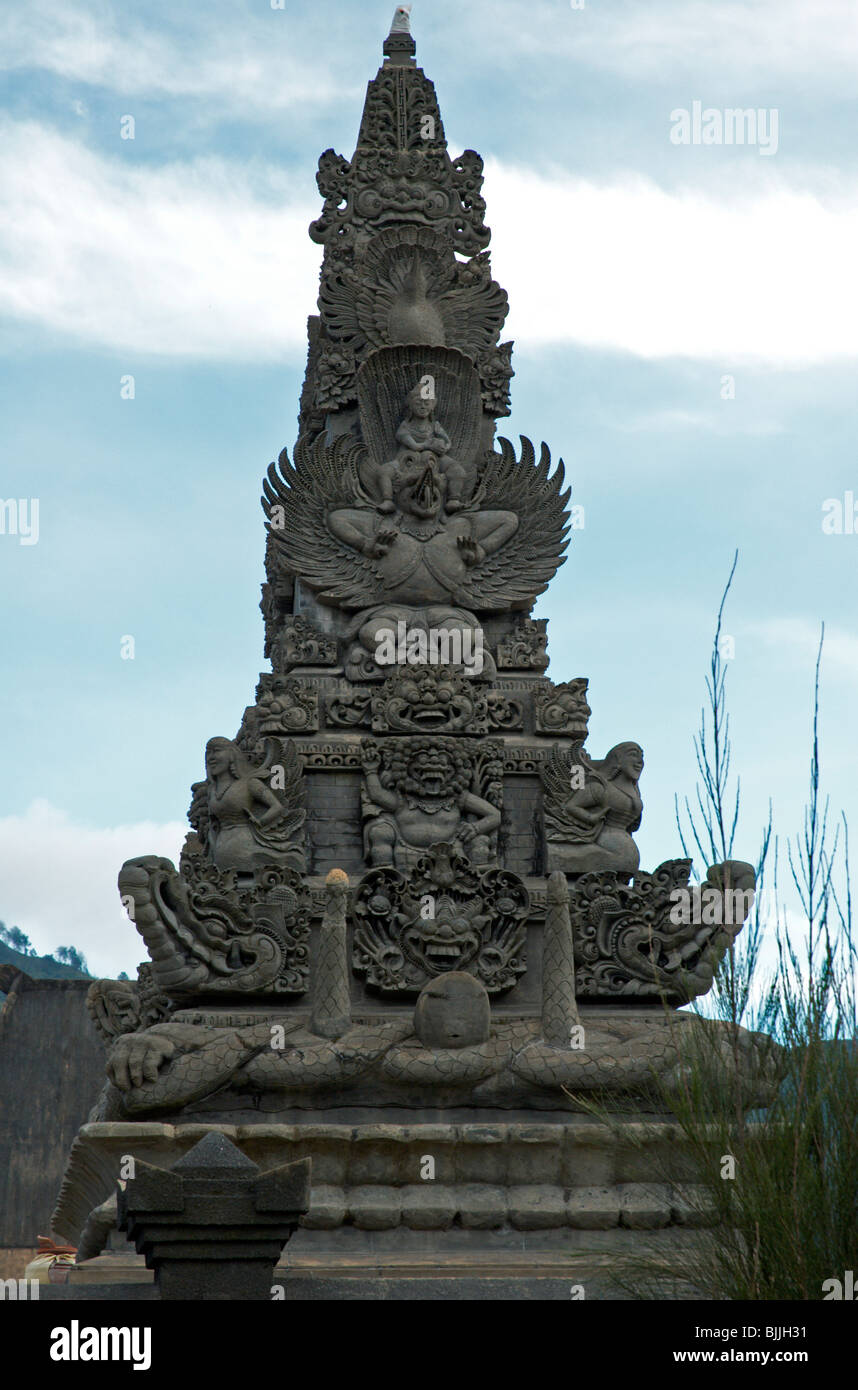 A statue from the Hindu Poten temple at the foot of mount Bromo Stock ...