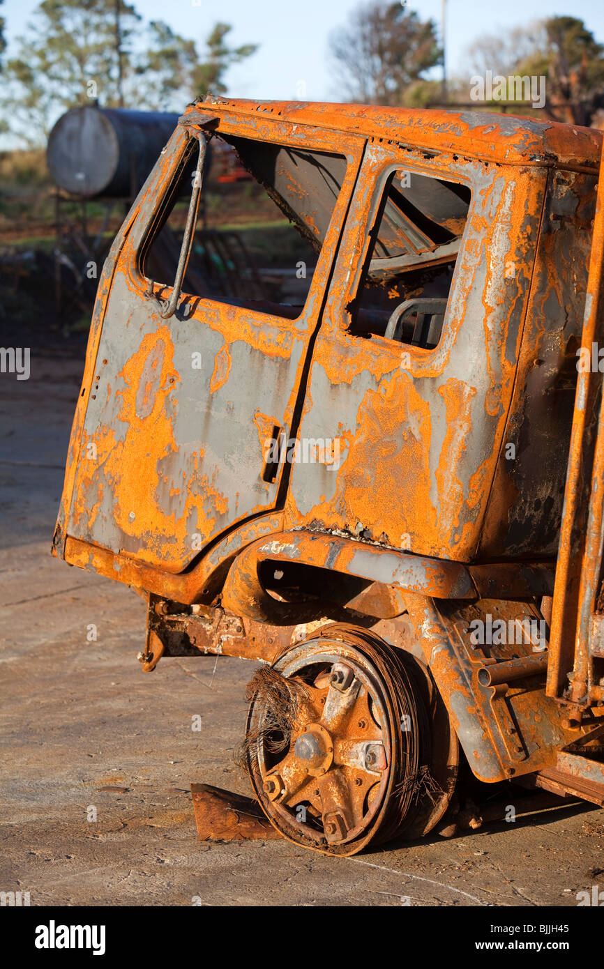 Destroyed vehicle at Kinglake which was one of the worst affected ...