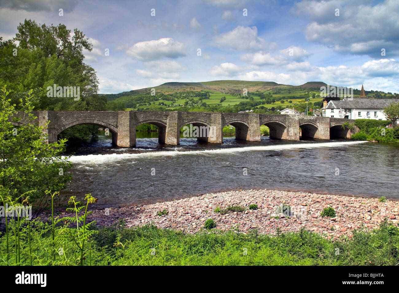 River usk bridge, Crickhowell Stock Photo - Alamy