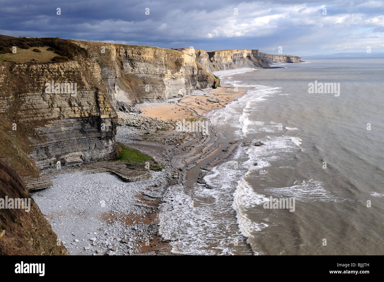 Dunraven Bay Heritage coast Southerndown Glamorgan from Witches Point ...