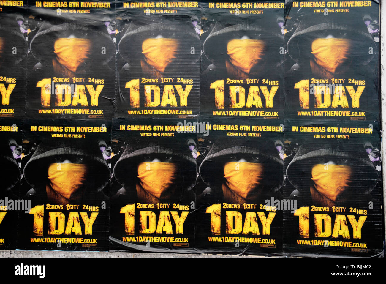 Fly posters advertising the film '1 Day' Stock Photo - Alamy