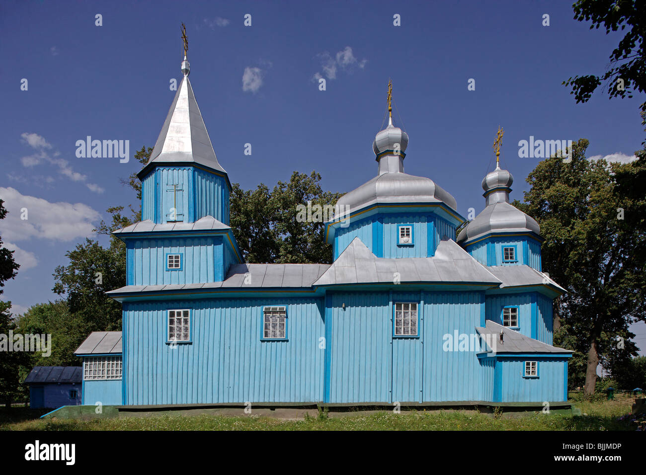 village Hosha, wooden orthodox church, Rivne Oblast, Western Ukraine ...