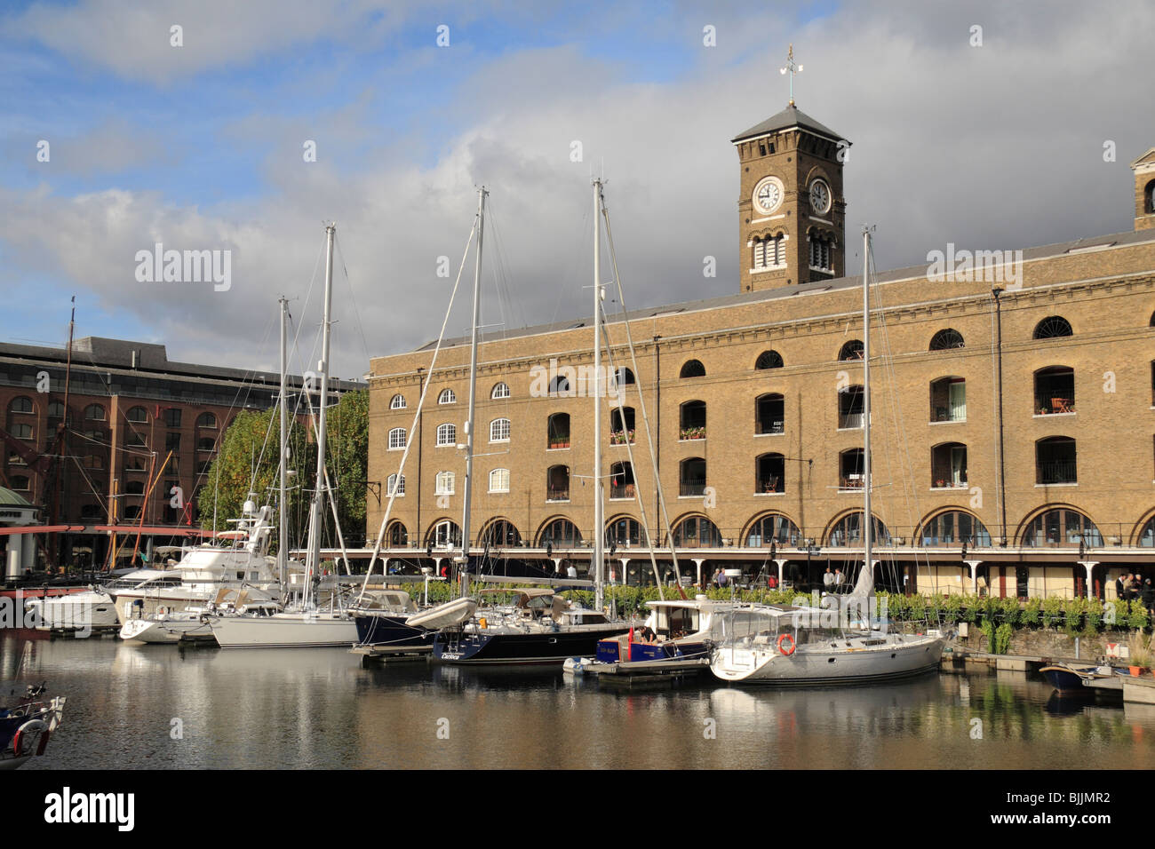 View of Ivory House and the Marina at St Katharine Docks, London UK ...