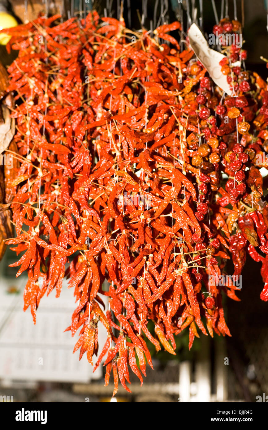 Strings of dried chilies hi-res stock photography and images - Alamy