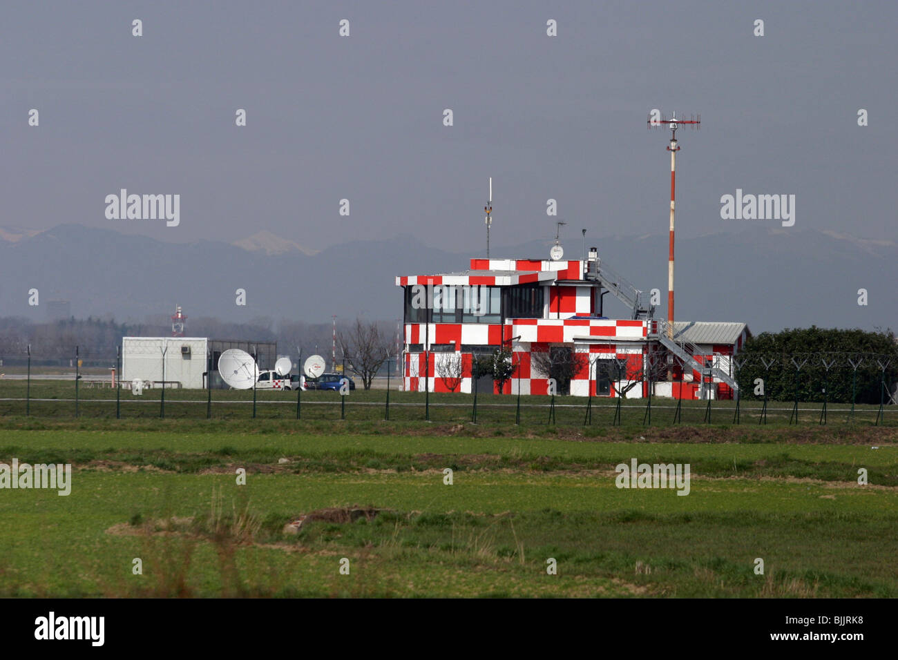 Italy, Milan, Linate Airport, flight control tower Stock Photo - Alamy