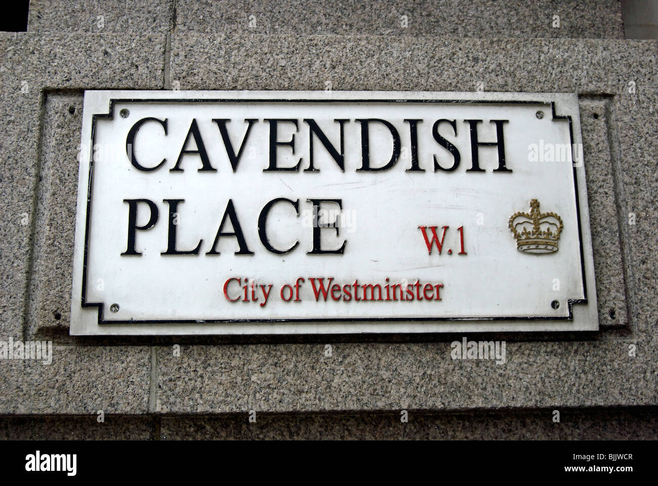 street name plate for cavendish place, london, england Stock Photo - Alamy