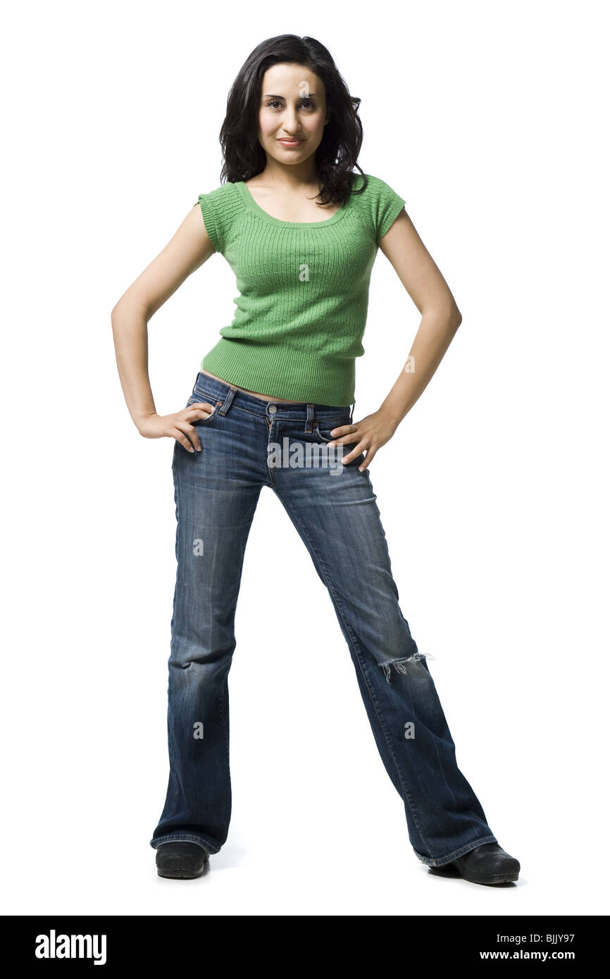 Woman silhouette hands on hips Cut Out Stock Images & Pictures - Alamy